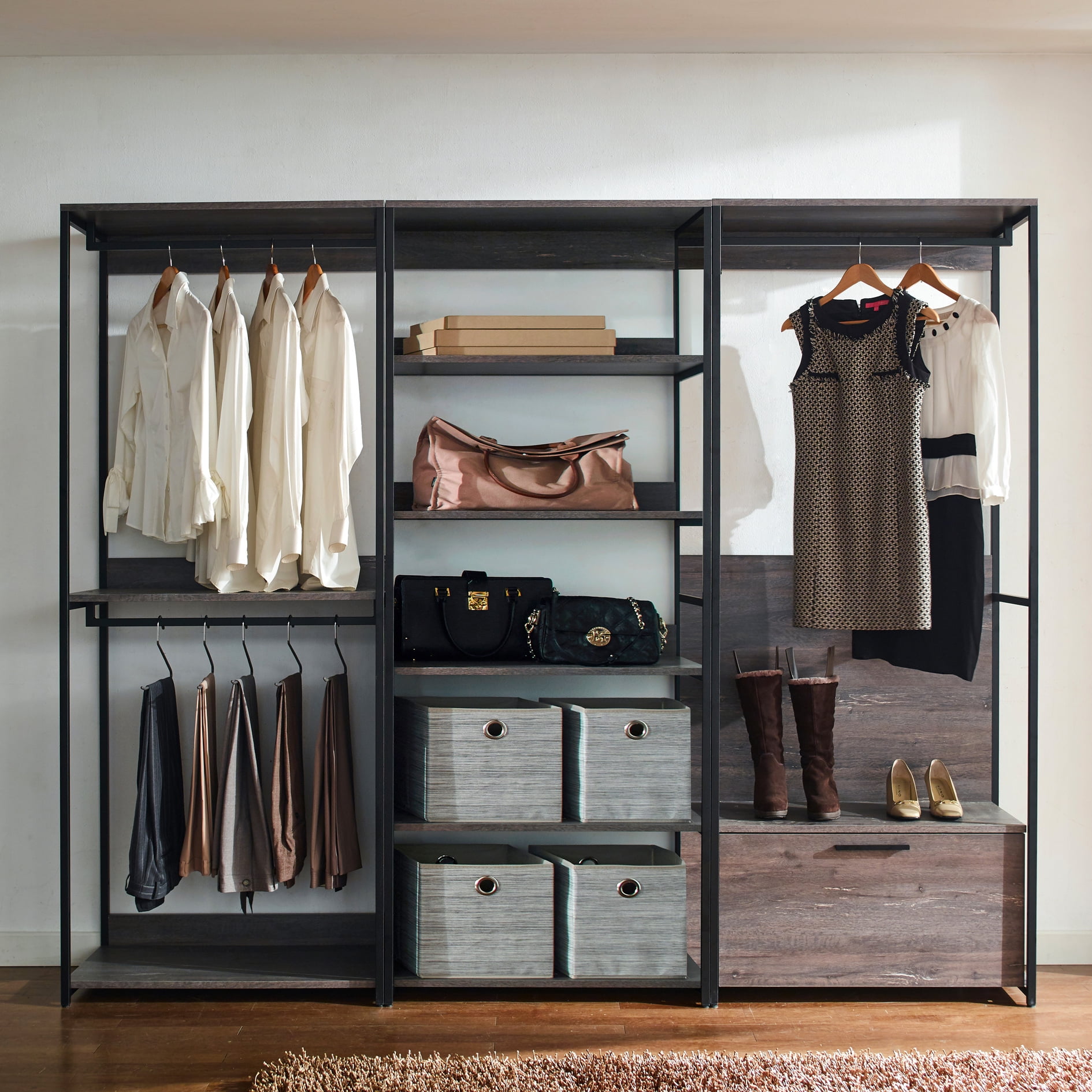 Powder Coated Walk-in Closet With Rust- Finish Extra Deep For Bulky ...