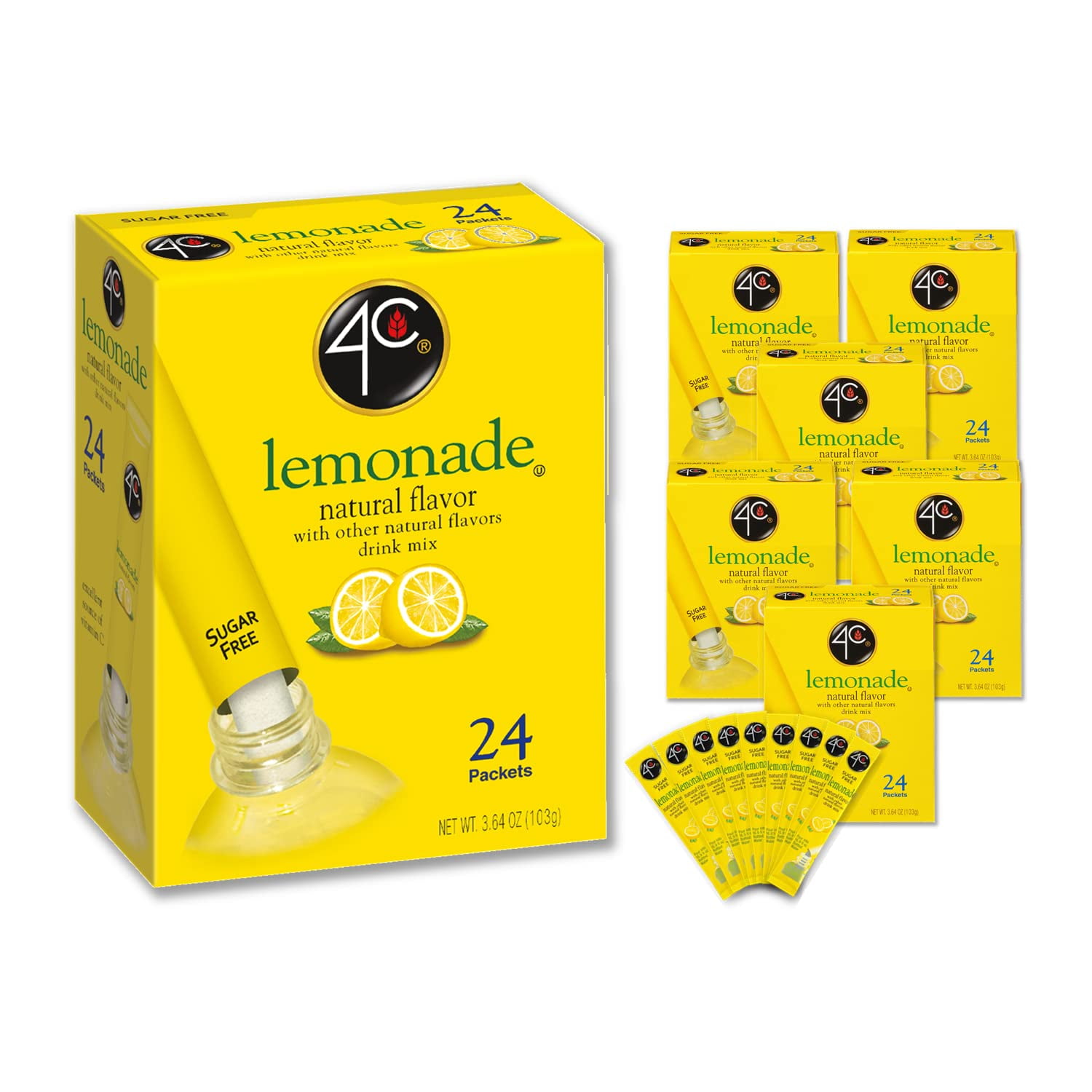 Powder Drink Mix Packets, Lemonade 6 Pack, 24 Count, Singles Stix On ...