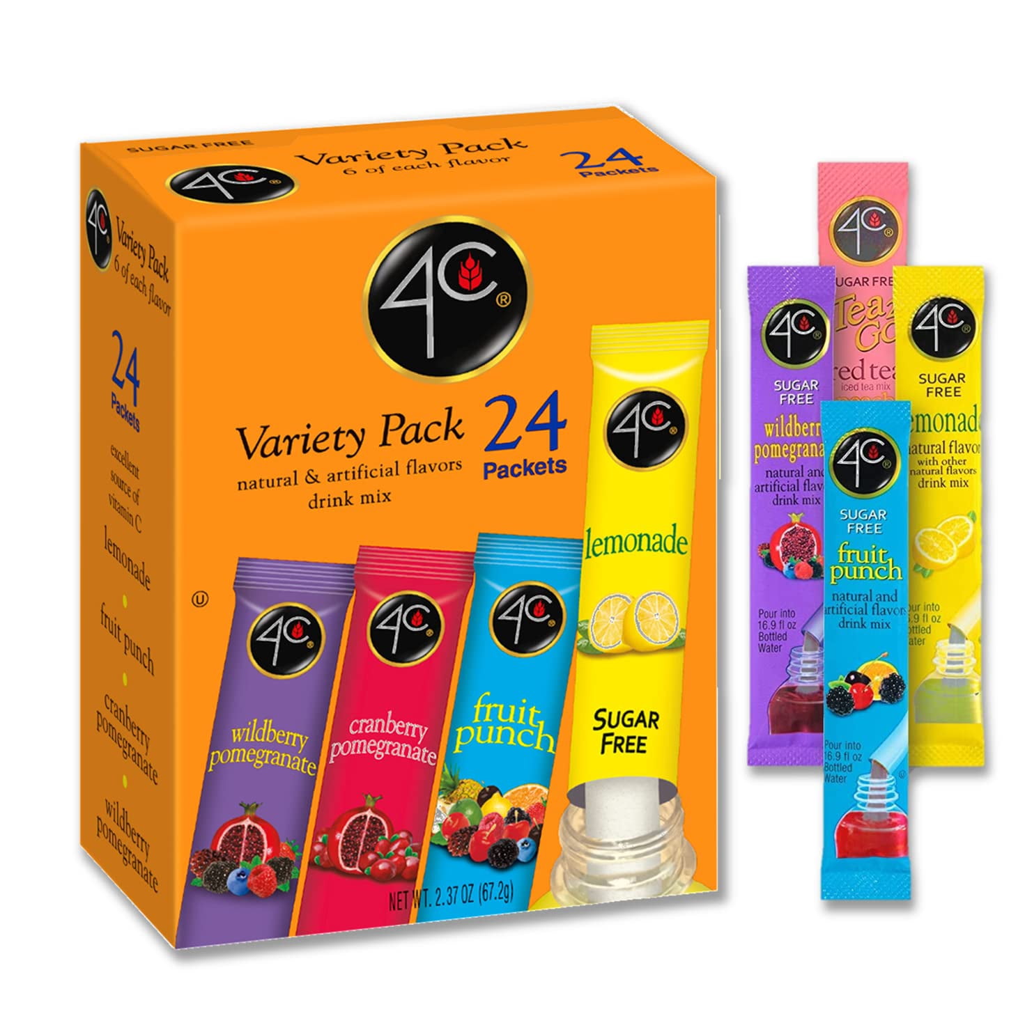 Powder Drink Mix Packets, Variety Pack, 24 Count, Singles Stix On The ...