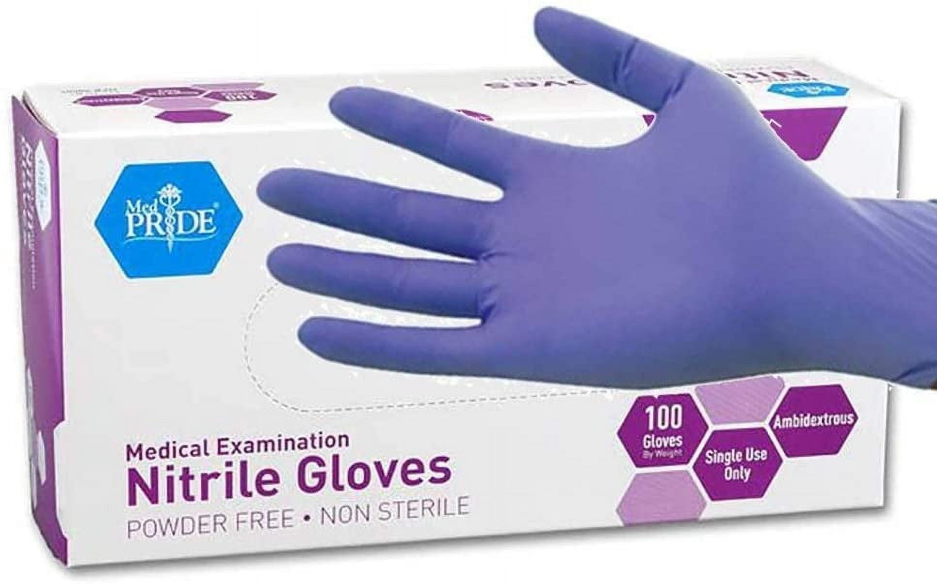Powder-Free Nitrile Exam Gloves, Iris Blue, Medium, Box/100 - Walmart.com