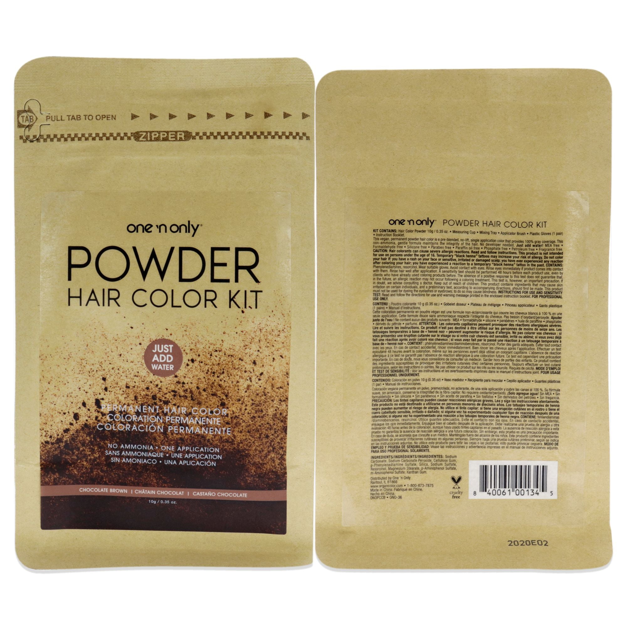 Powder Hair Color Kit - Chocolate Brown by One n Only for Unisex - 0.35 ...