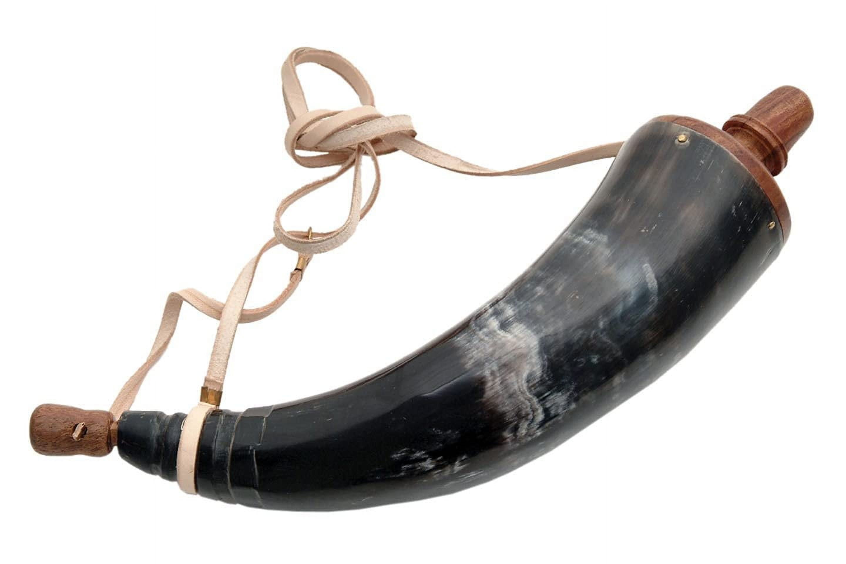 Powder Horn | 14" Black Historical Musket Reenactors Replica with ...
