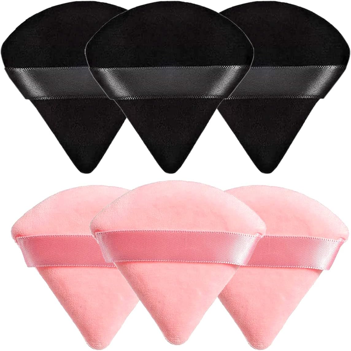 Powder Puff,6 Pieces Reusable Washable Powder Puff Face Soft Triangle ...