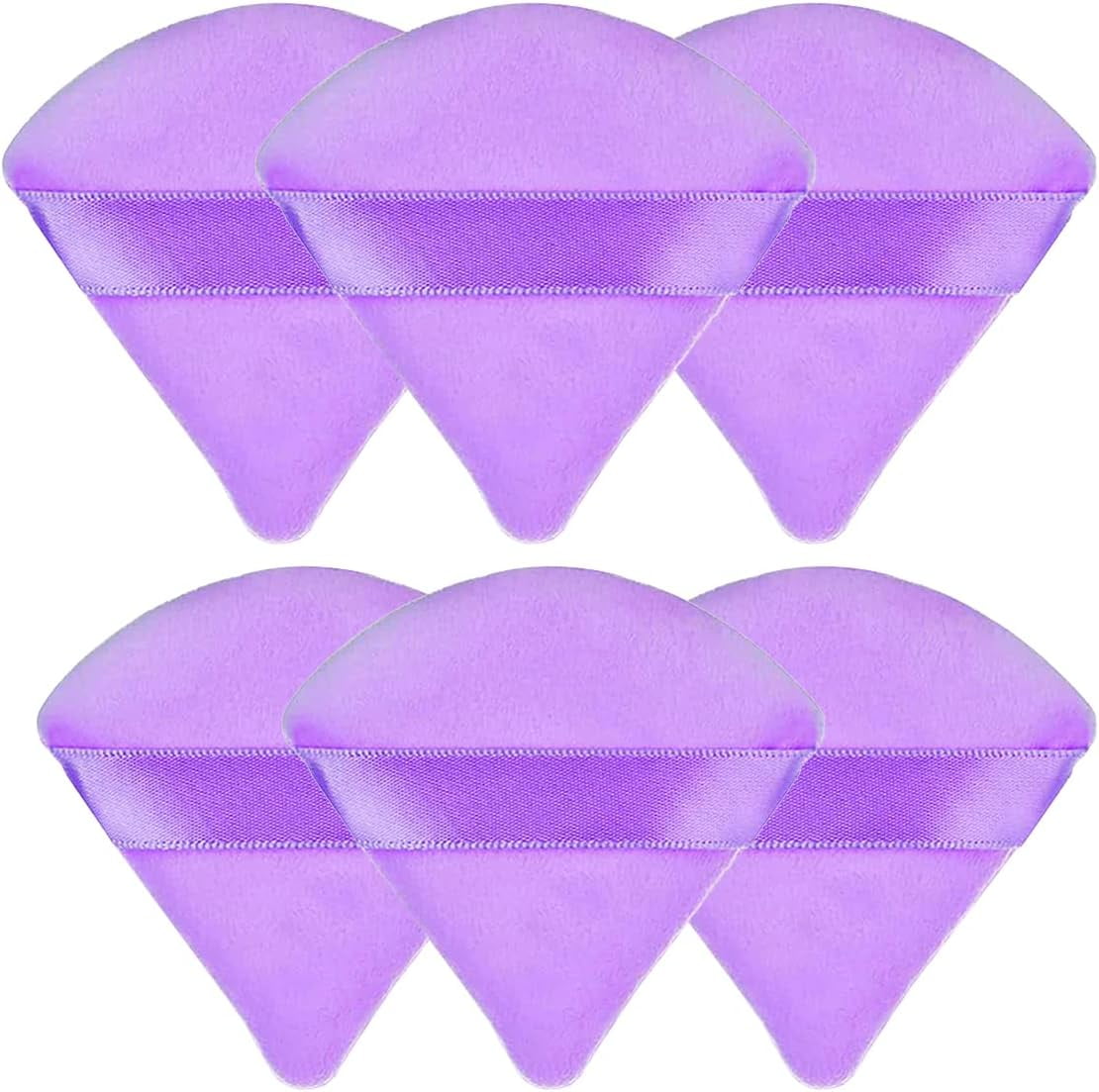 Powder Puff,6 Pieces Reusable Washable Powder Puff Face Soft Triangle ...