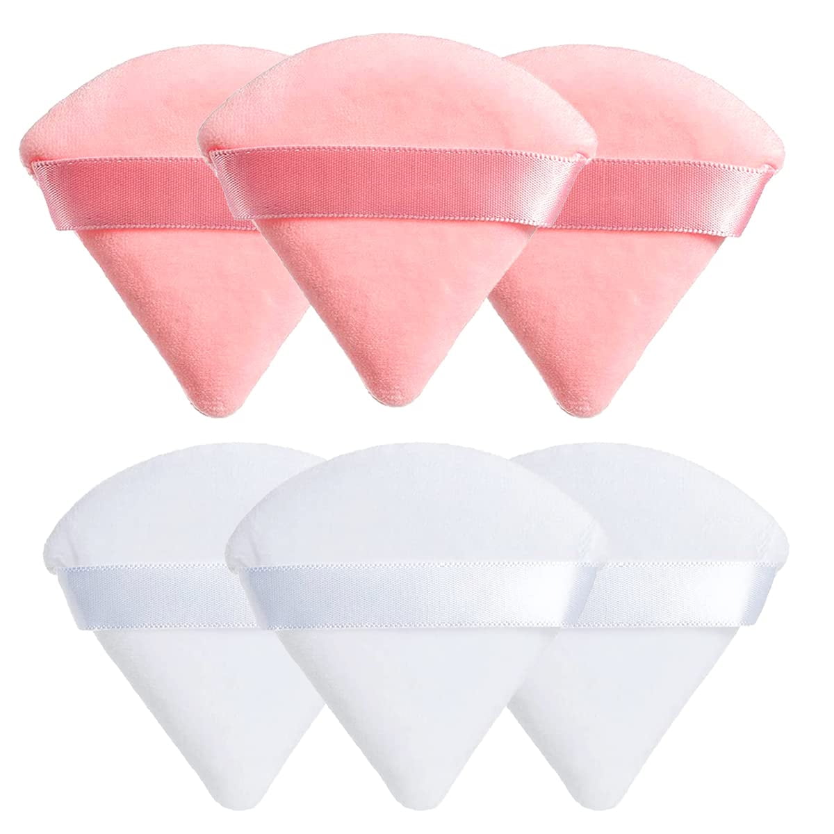 Powder Puff,6 Pieces Reusable Washable Powder Puff Face Soft Triangle ...