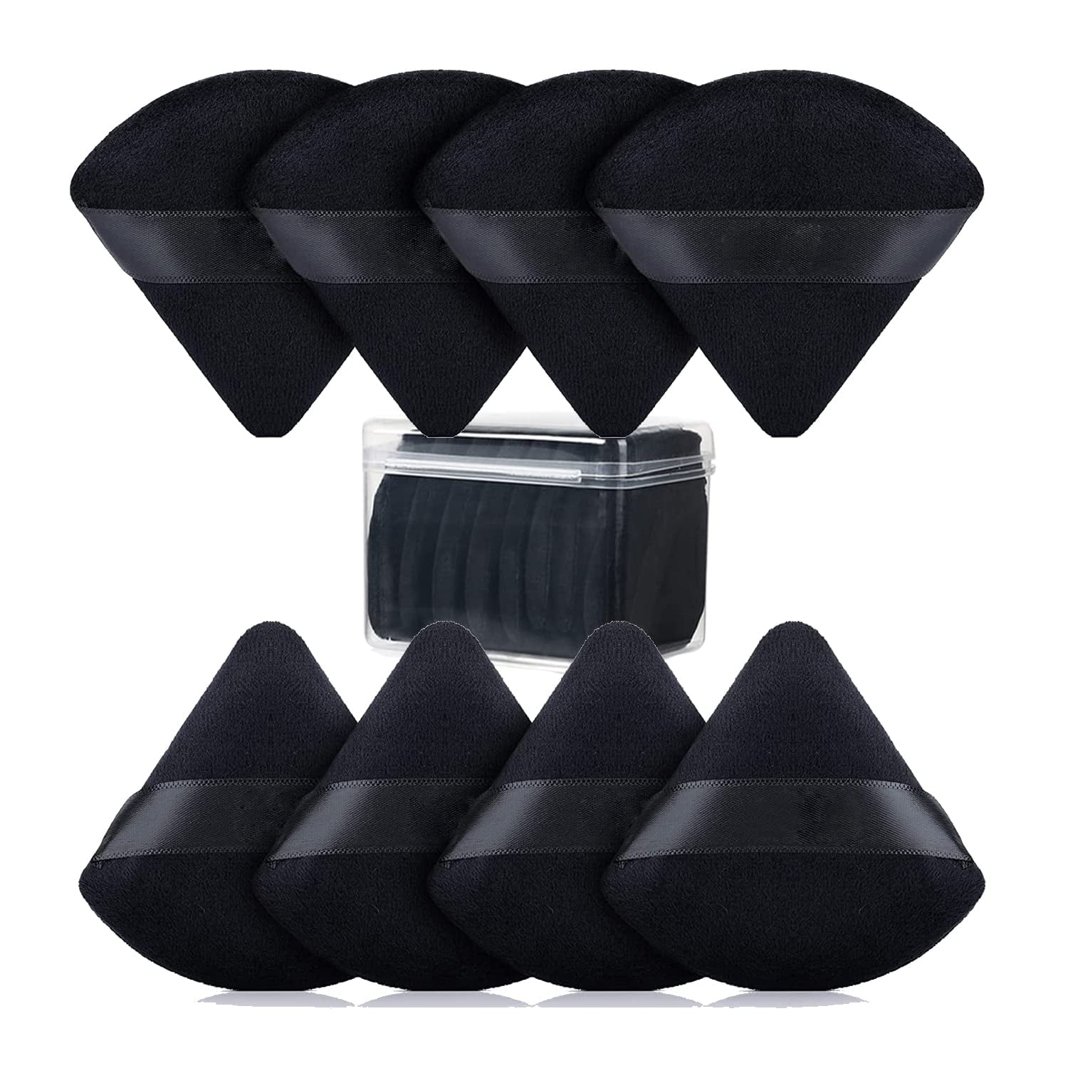 Powder Puff 8 Pcs Face Makeup Puffs Triangle Wedge Shape Soft Velour ...