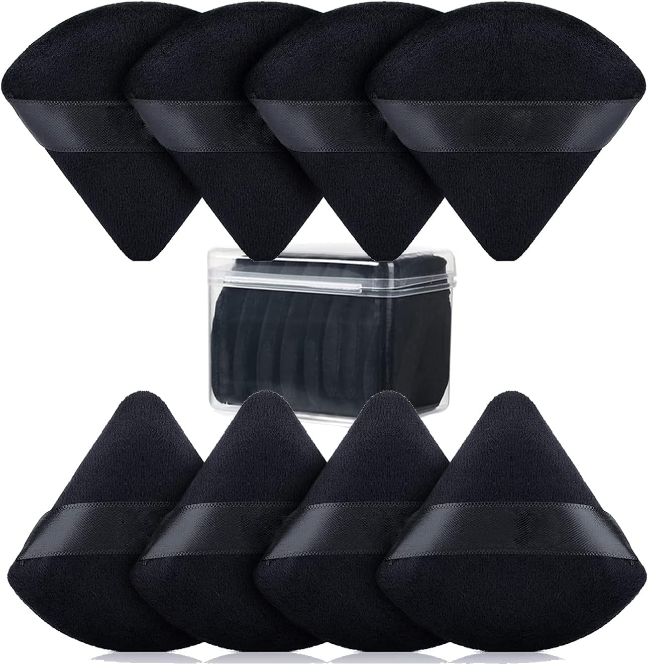 Powder Puff 8 Pcs Face Makeup Puffs Triangle Wedge Shape Soft Velour ...