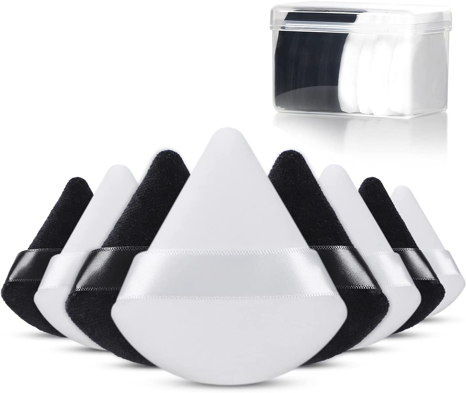 Powder Puff 8 Pcs Face Makeup Puffs Triangle Wedge Shape Soft Velour ...