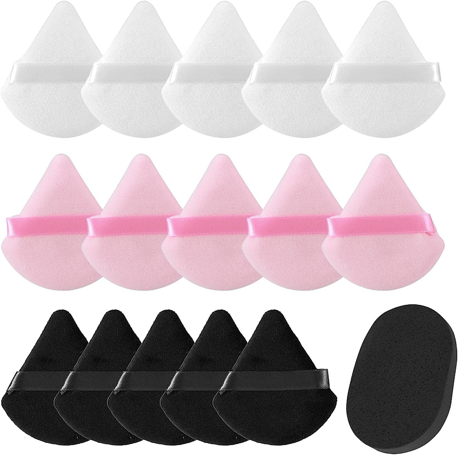 Powder Puff with Cleansing Puff Face,16 Pieces Triangle Powder Puff ...
