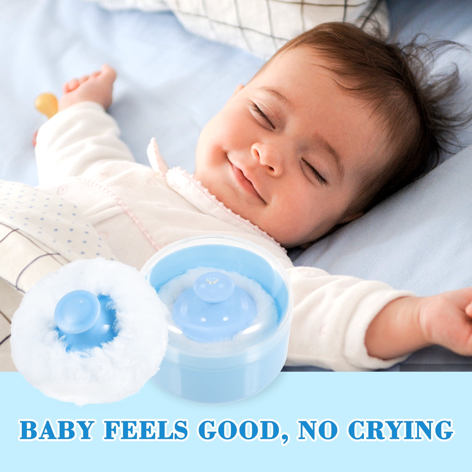 Powder Puff Container,1 set Fluffy Body Powder Case Talcum Powder Puff ...