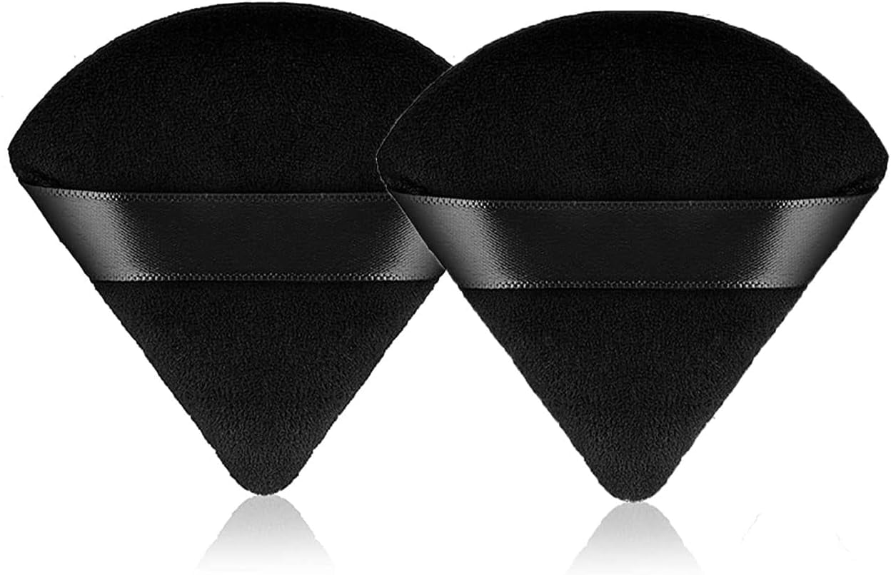 Powder Puff Face Cosmetic Washable Reusable Soft Triangle Powder Puffs ...