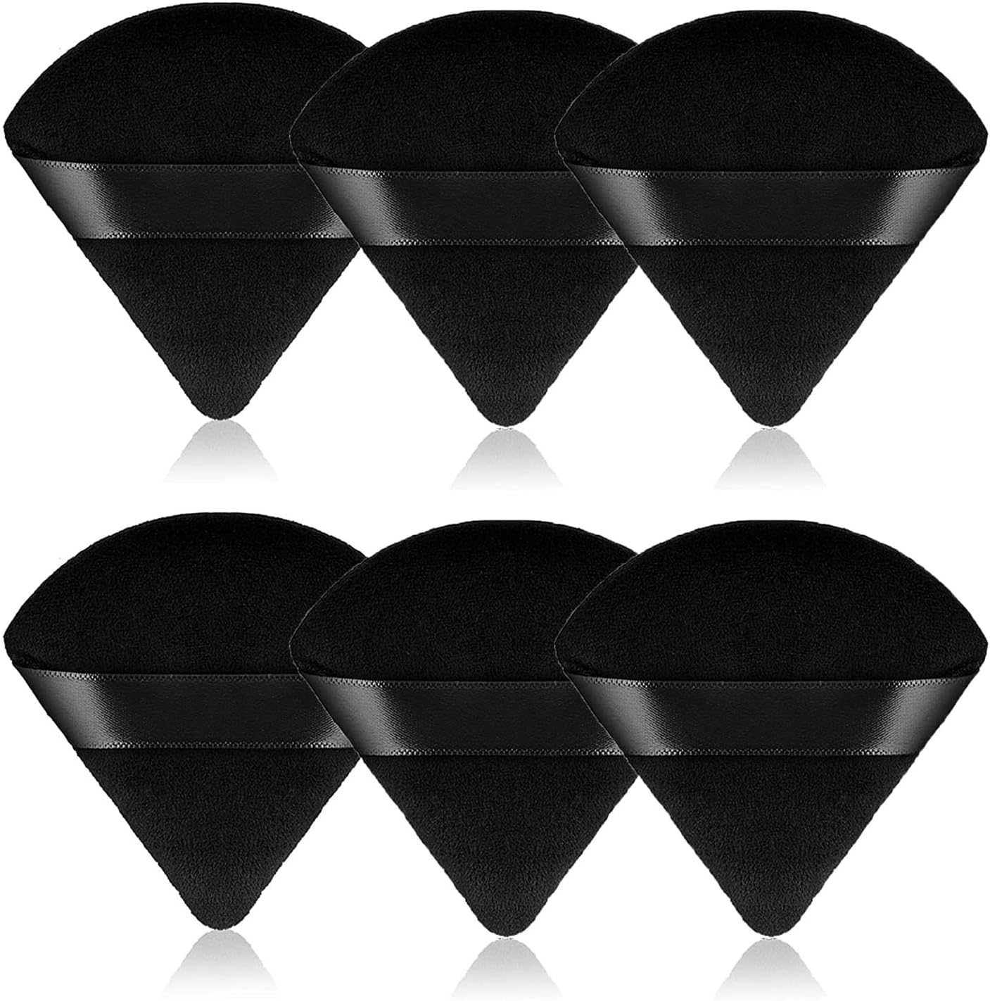 Powder Puff Face Cosmetic Washable Reusable Soft Triangle Powder Puffs ...