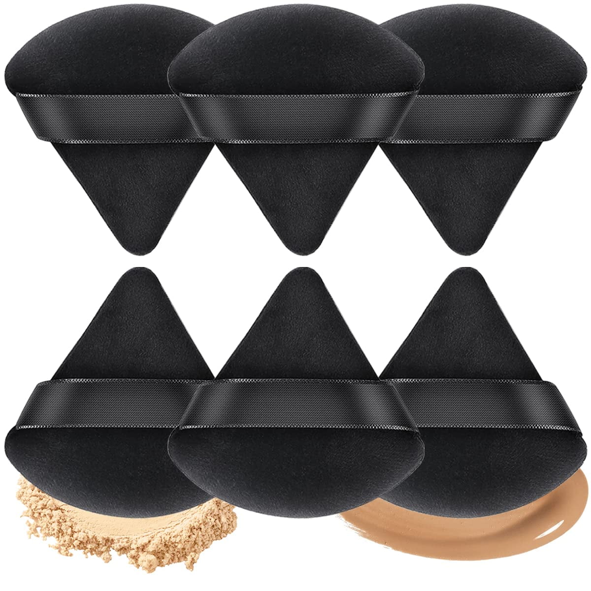 Powder Puff. Make up puff 6 pieces. Powder Puff Washable triangle velor ...