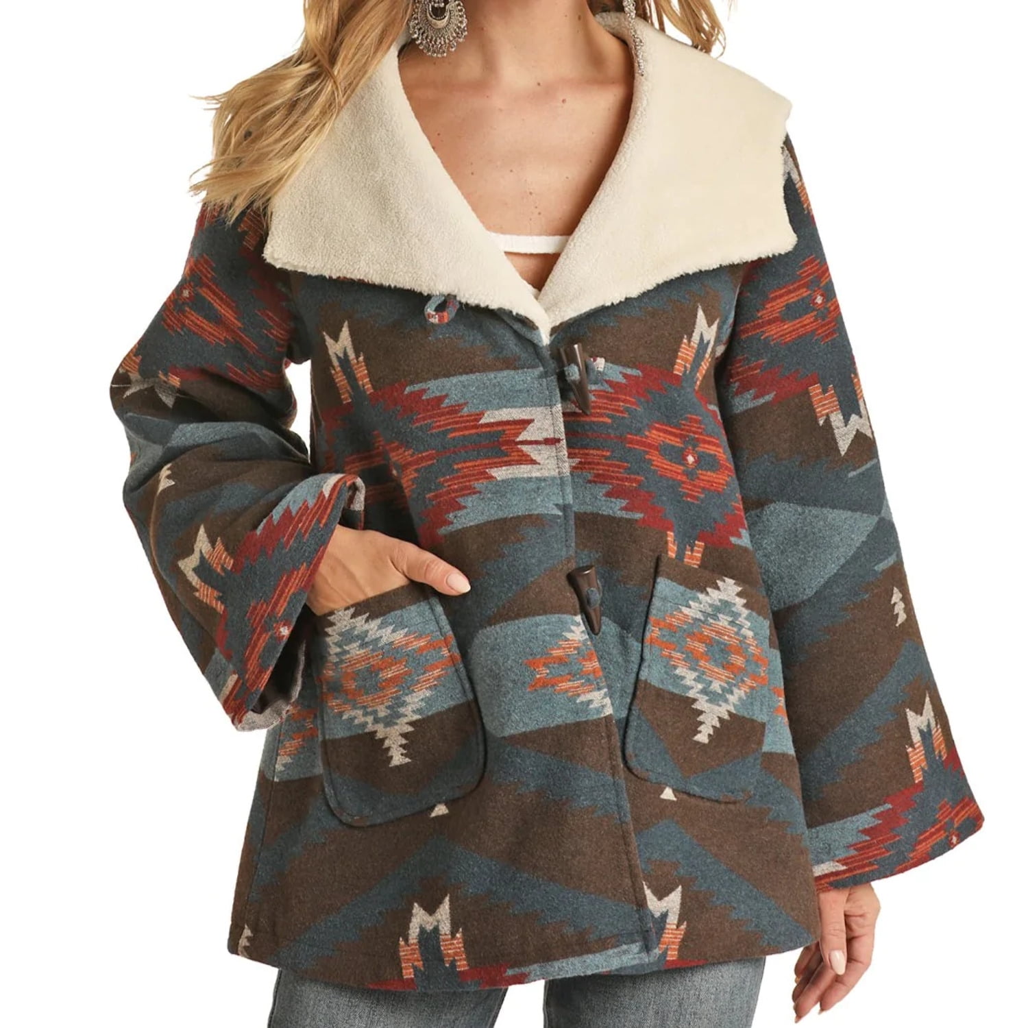 Powder River Ladies Aztec Cape Coat PRWO92RZZ0 - Walmart.com