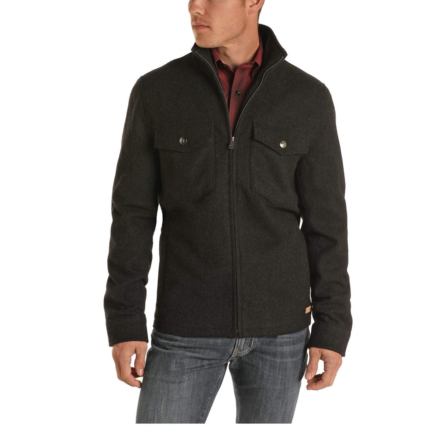 Powder River Outfitters Men's Solid Black Wool Western Jacket 92-1022 ...