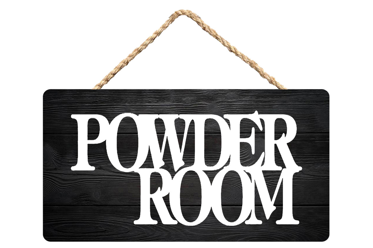 Powder Room 12x6 inch Family Wall Decor Decor Wall Art Wall Hanger Sign ...