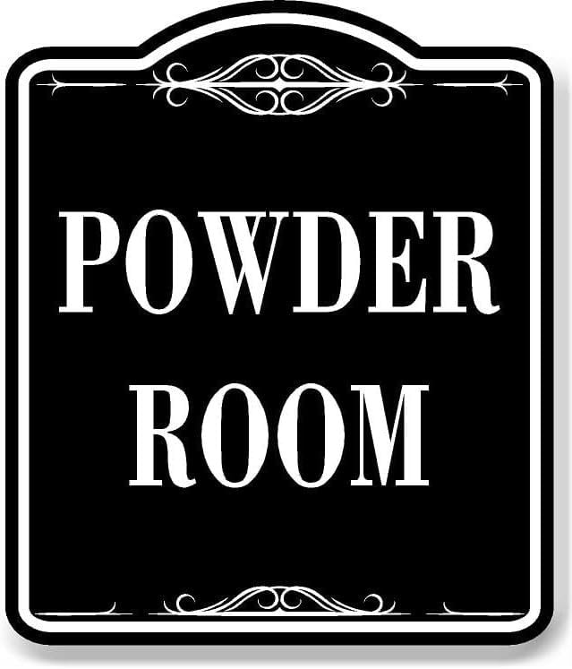 Powder Room BLACK Aluminum Composite Sign, 8.5"x10" - Walmart.com