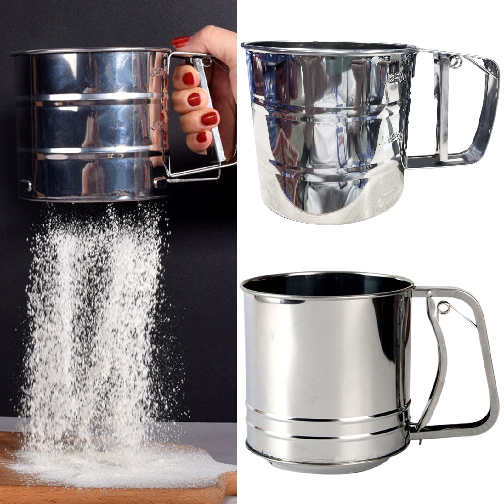 Powder Sieve Fine Mesh Uniform Filtration Hand-press Stainless Steel ...