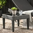 Powder-coated Iron and Wicker Side Table - Perfect for Outdoor Potted ...