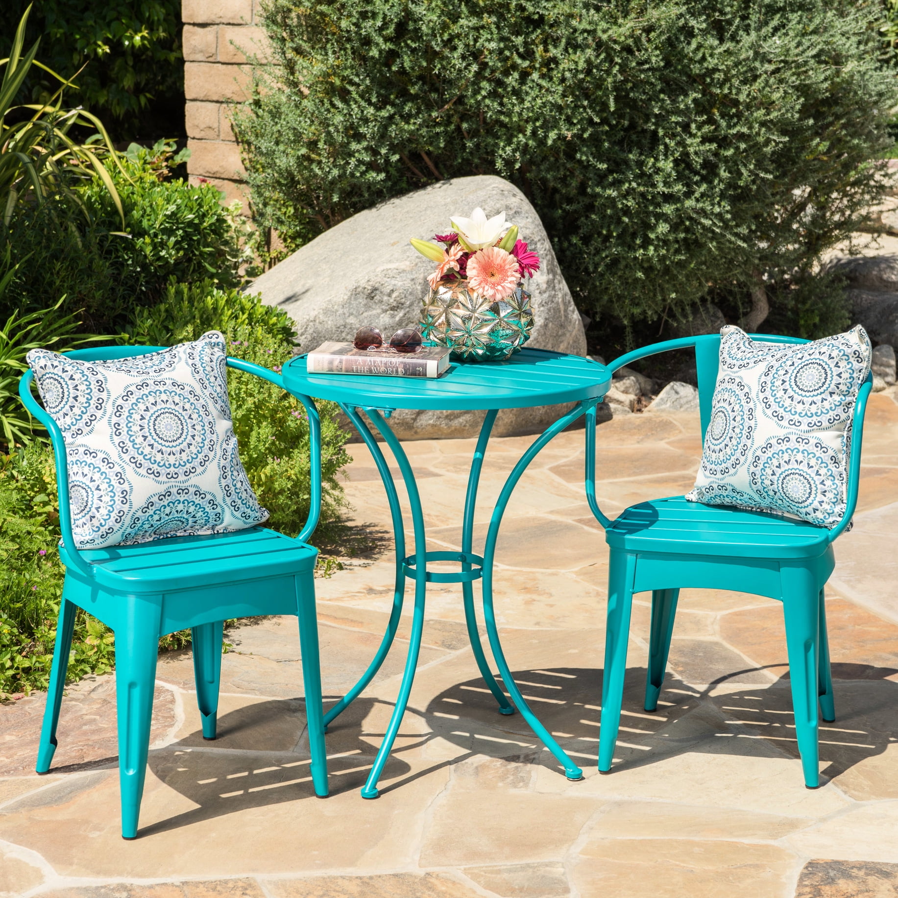 Powder-coated metal set / Patio barbecue area / Water-resistant feature ...