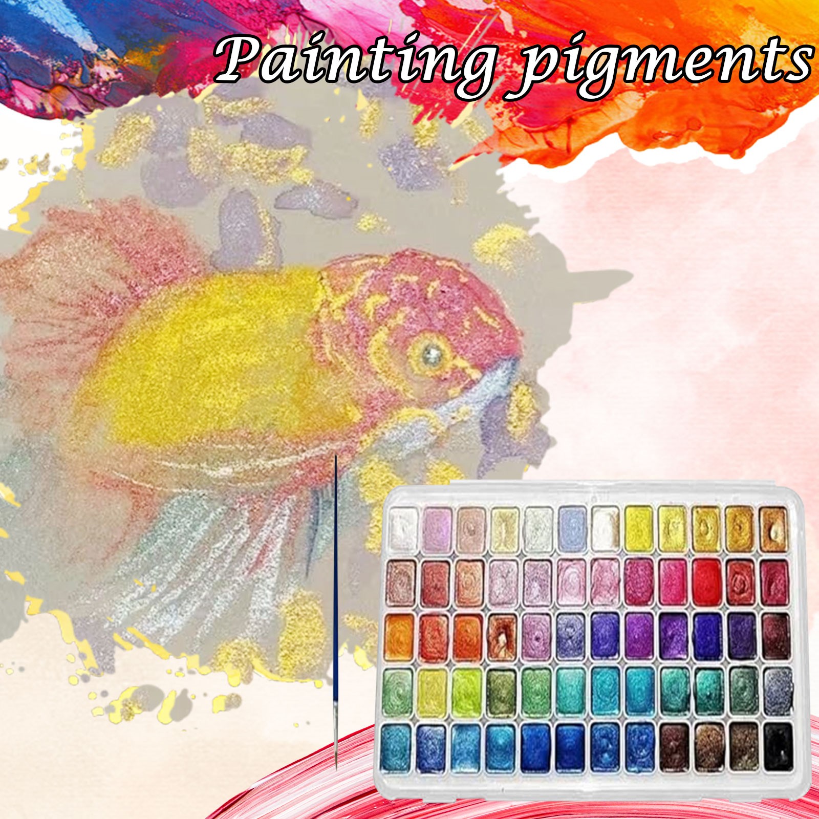 Powdered Pearl Pigment Art Watercolor Set, 60 Color Changing Glitter ...