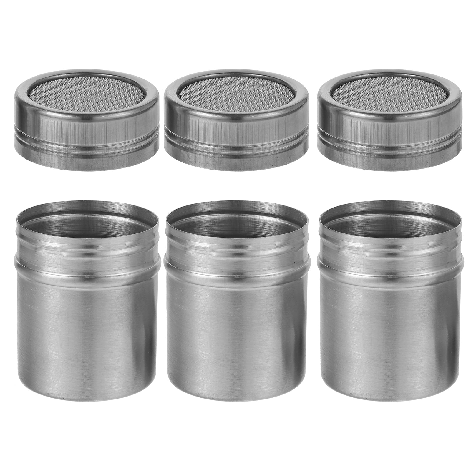 Powdered Sugar 6 PCS Stainless Steel Shaker Coffee Tablw Pepper Salt ...