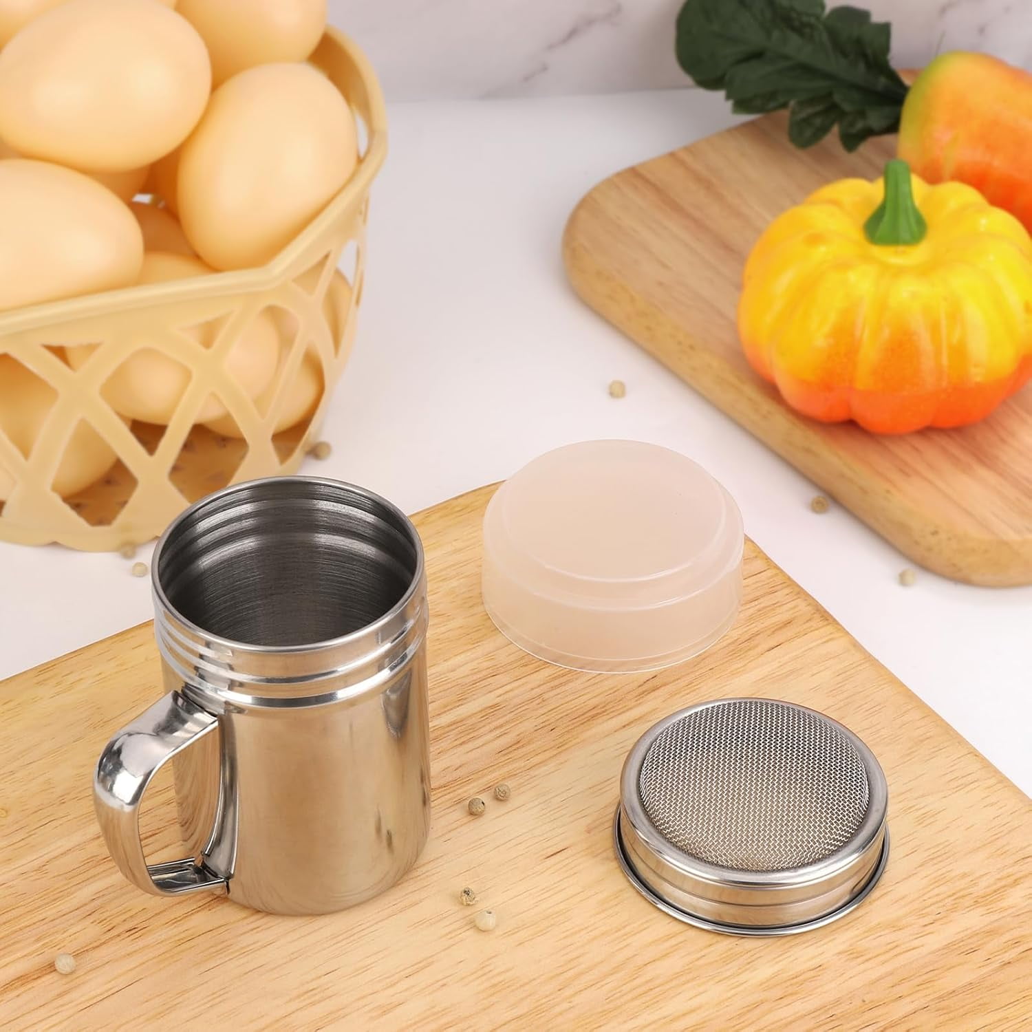 Powdered Sugar Shaker Duster, Cinnamon Shaker Flour Sifter, Fine Mesh ...