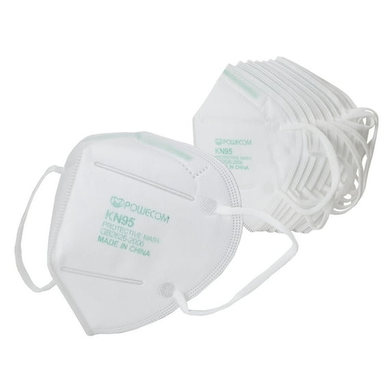 Powecom KN95 Medical Dust Protection Respirator Face Mask (10 count ...