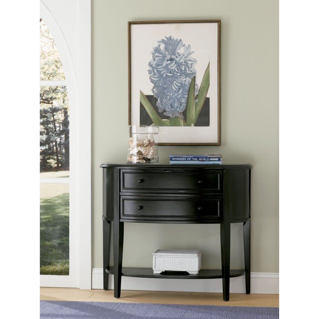 Powell Antique Black Through Terra Cotta Demilune Console Table ...