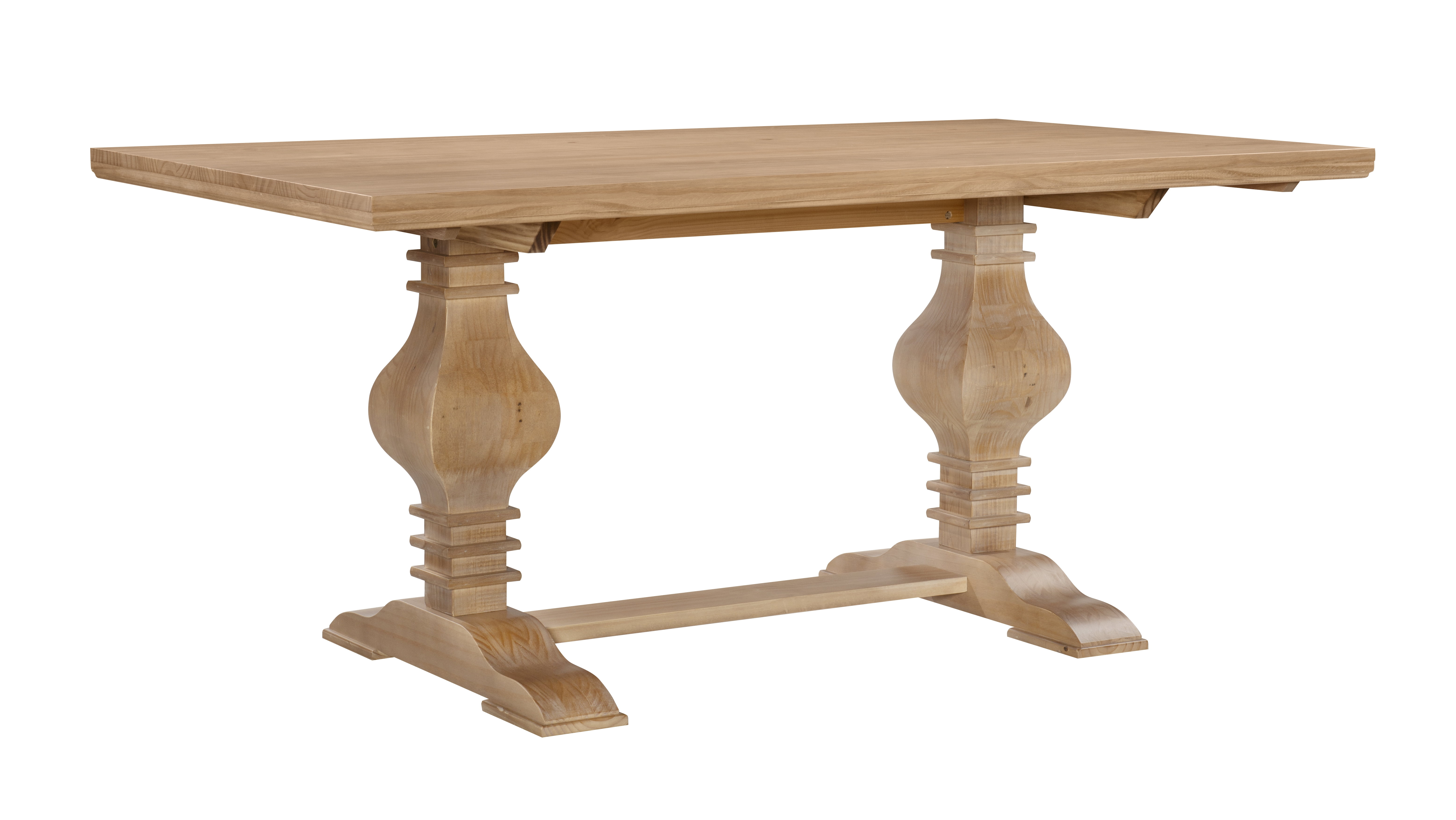Powell Balasco Farmhouse Indoor Solid Wood Double Pedestal Dining Table ...