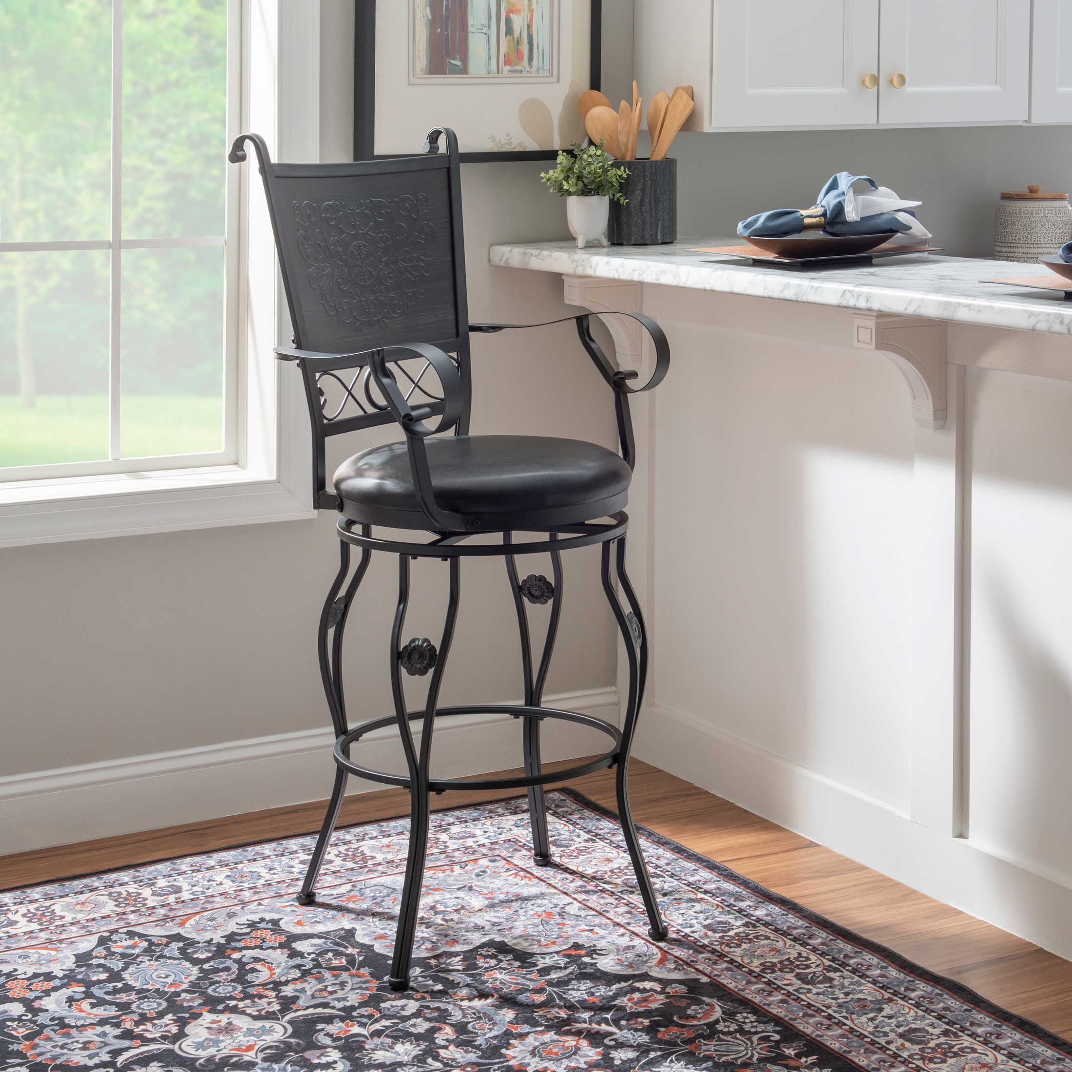 Powell Ellie Big & Tall Counter Stool, Black/Grey - Walmart.com