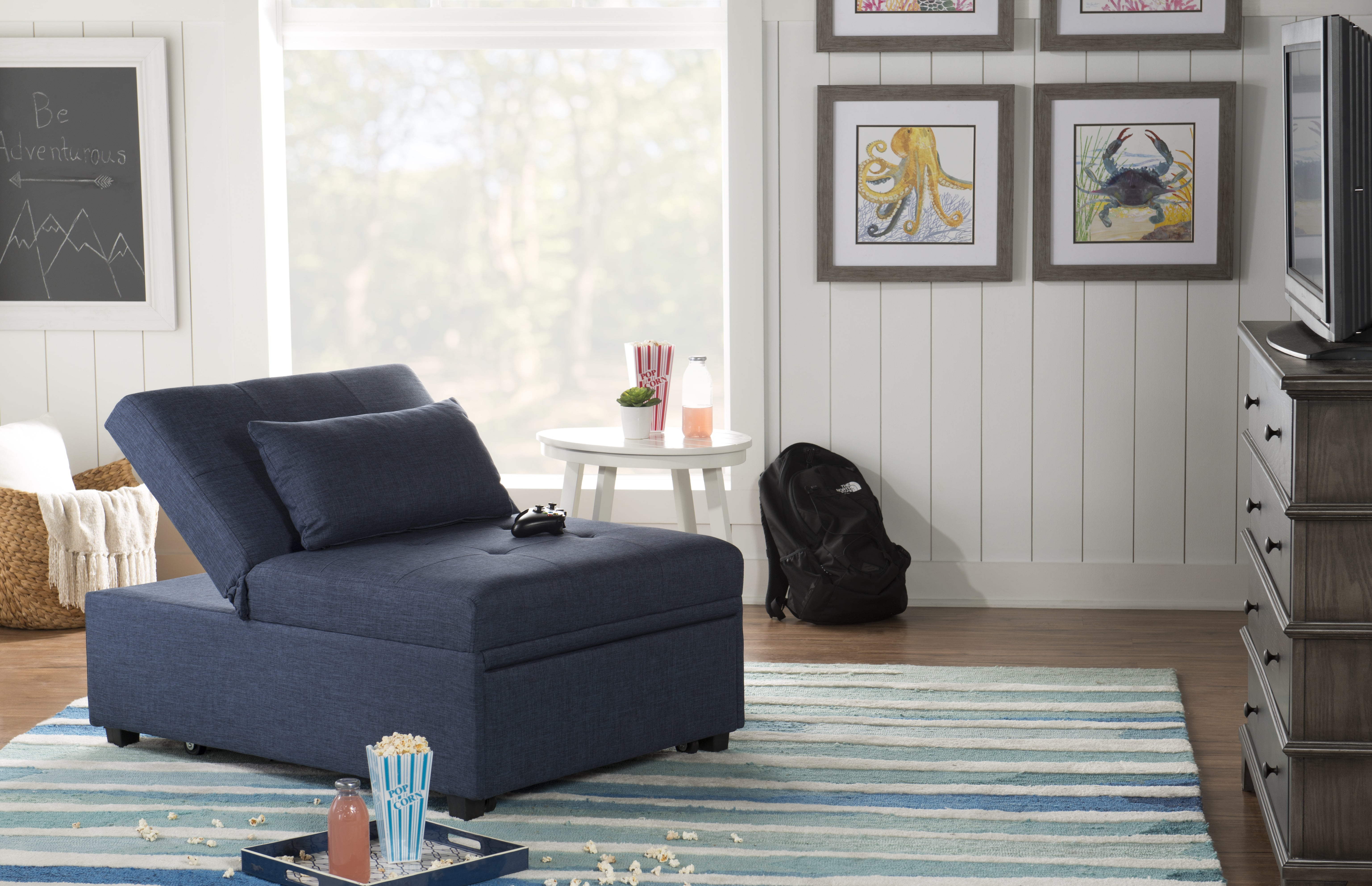 Linon, Sofa Bed, Powell Boone, Multiple Colors, Blue Fabric - Walmart.com