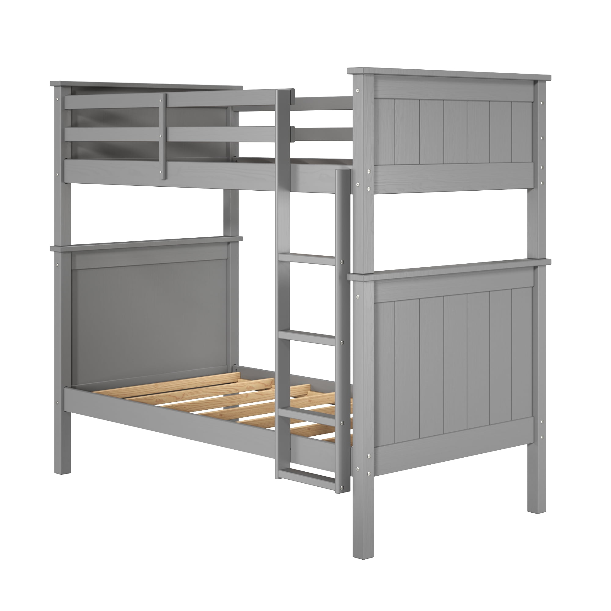 Powell Brigitte Twin over Twin Convertible Bunk Bed with Built-in ...