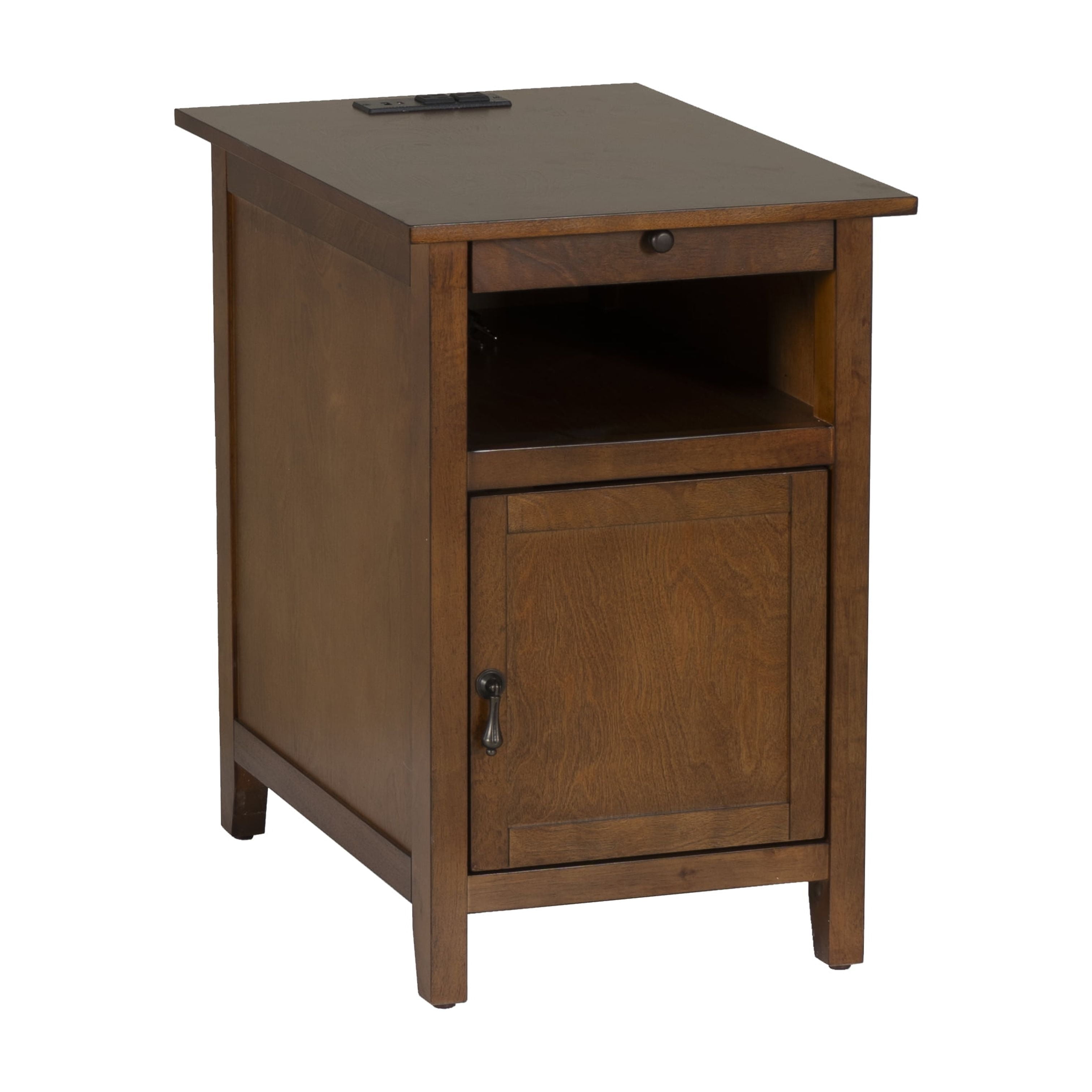 Powell Bryson Indoor Side Accent Table with Storage and Built-In USB ...