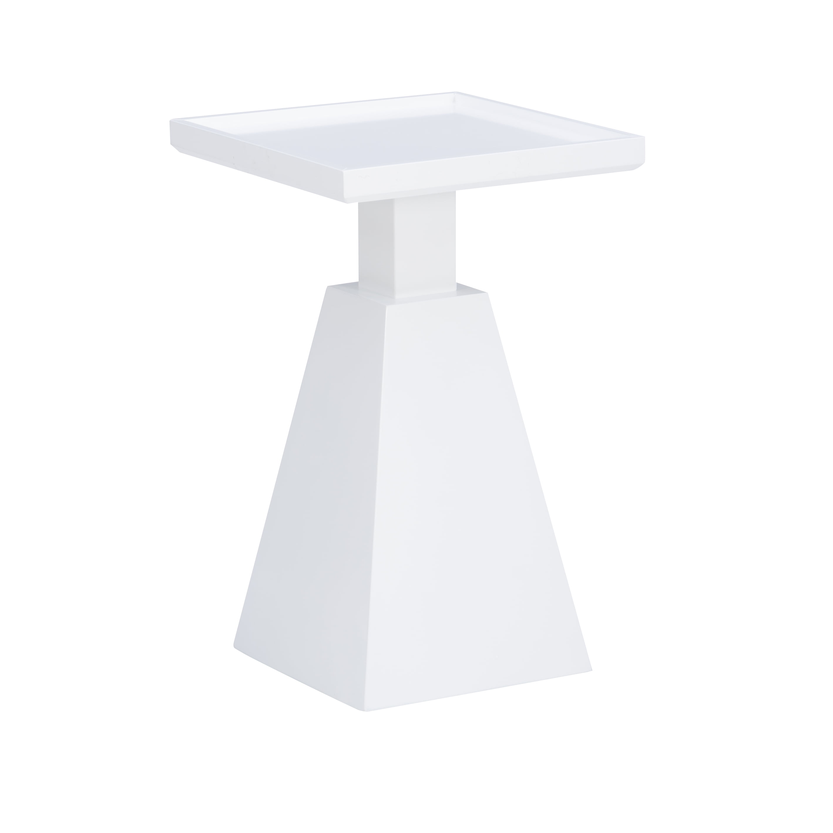 Powell Caryn Futuristic Side Table, 22.5 Tall, White, Wooden ...