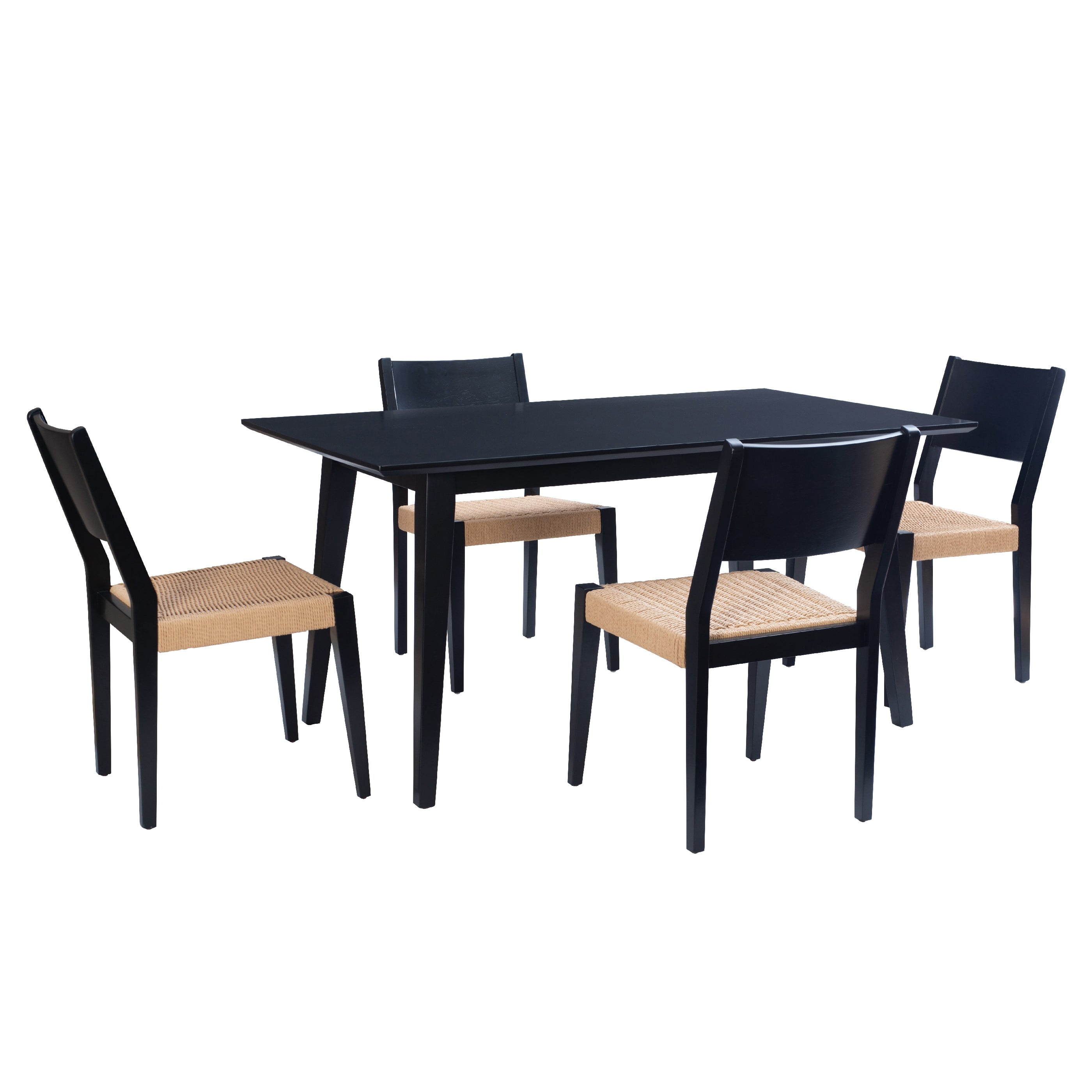 Powell Crawford 5-Piece Indoor Dining Set, Black - Walmart.com