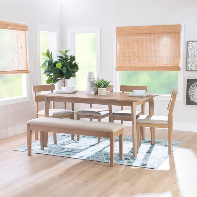 Powell Davini 6-Piece Dining Set, Natural - Walmart.com