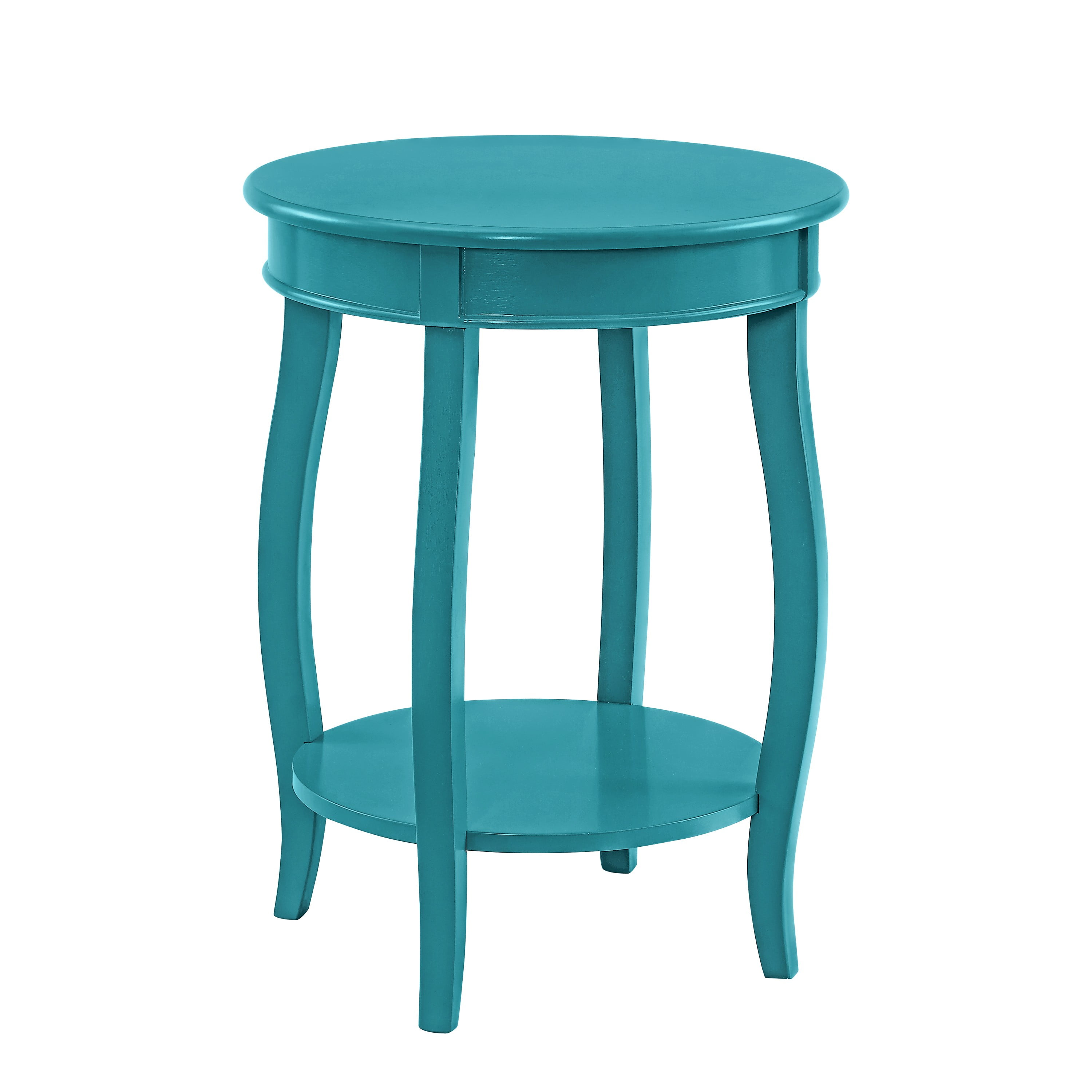 Free Shipping! Powell Contemporary Teal Wood Round Side Table with ...