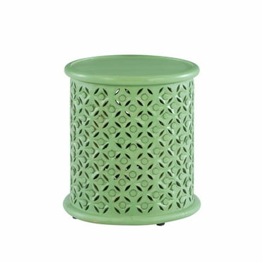 Linon Lainey Wood Hand Carved Side Table in Natural - Walmart.com