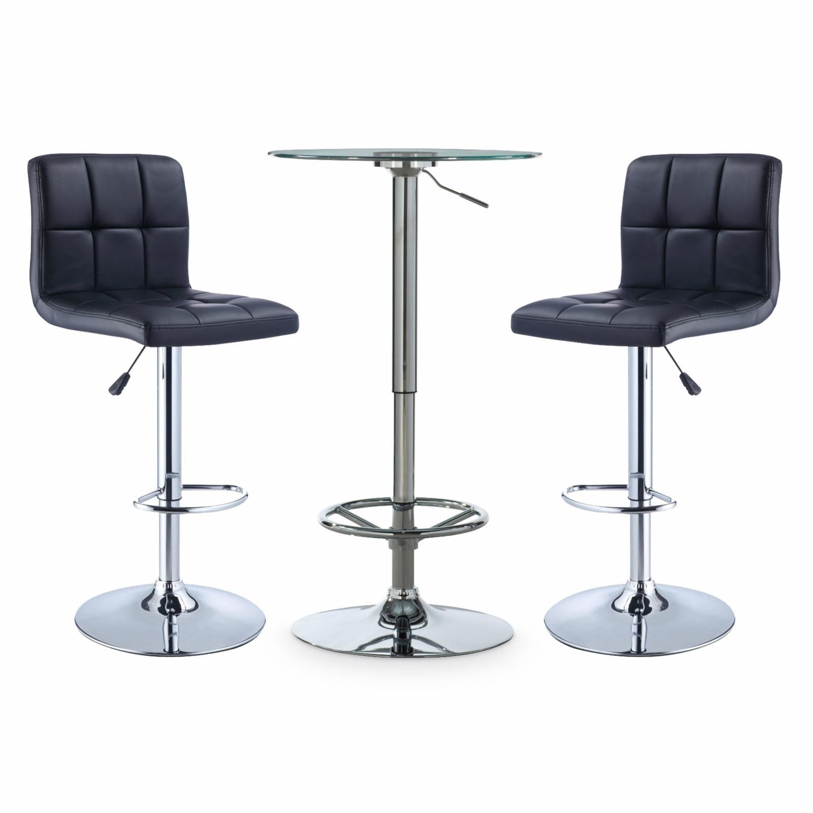 Powell Jenna 3-Piece Pub Set with Armless Upholstered Bar Stools ...