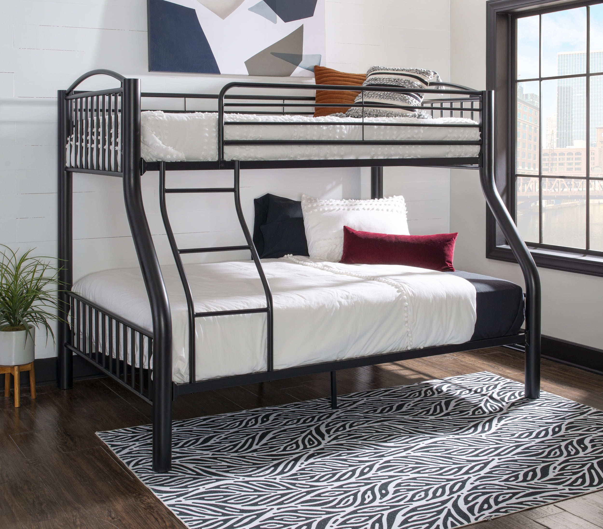 Powell Kalmia Heavy Metal Kid's Twin over Full Convertible Bunk Bed ...