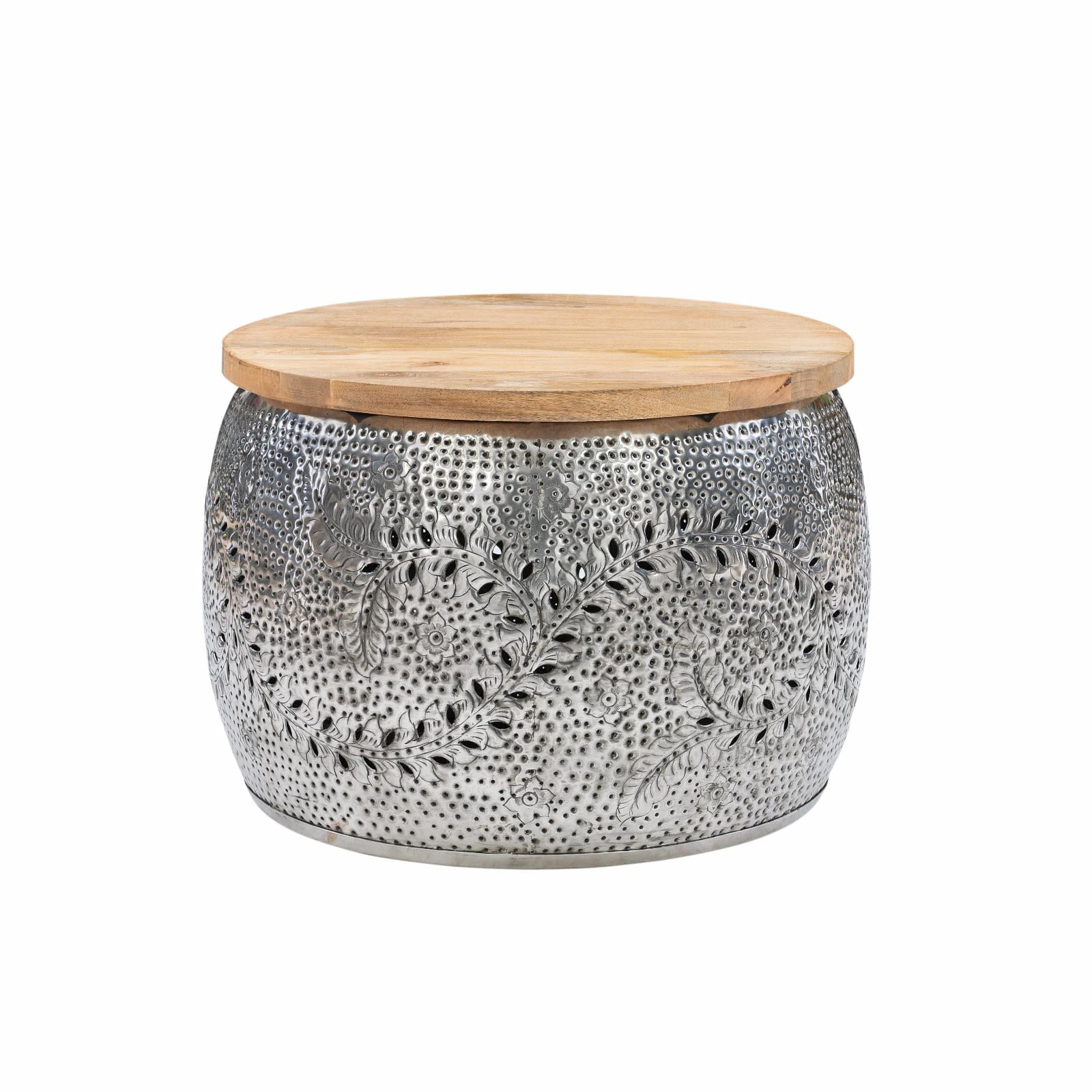 Powell Kyomi Drum Accent Table with Storage - Large - Copper - Walmart.com