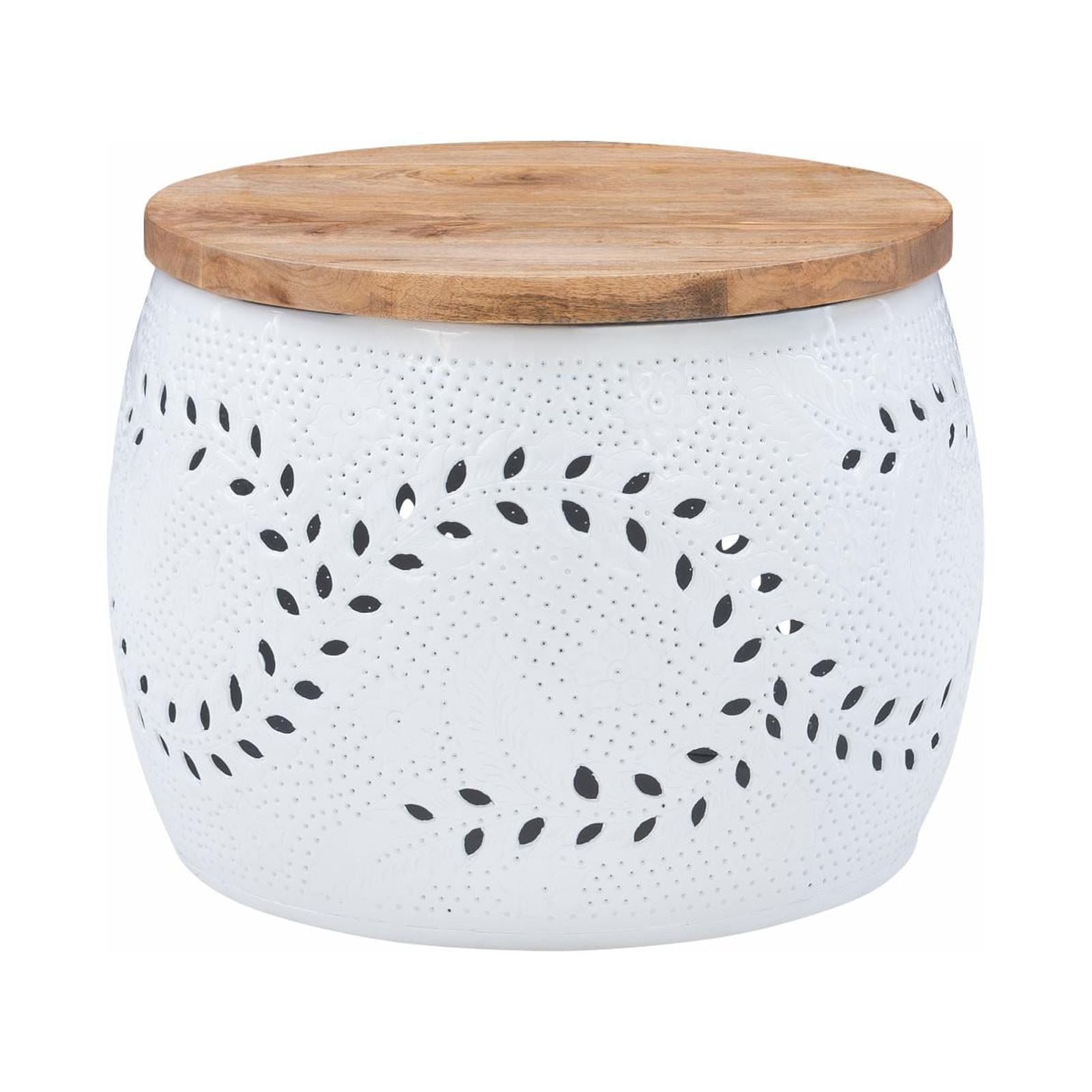 Powell Kyomi Drum Accent Table with Storage - Small - Copper - Walmart.com