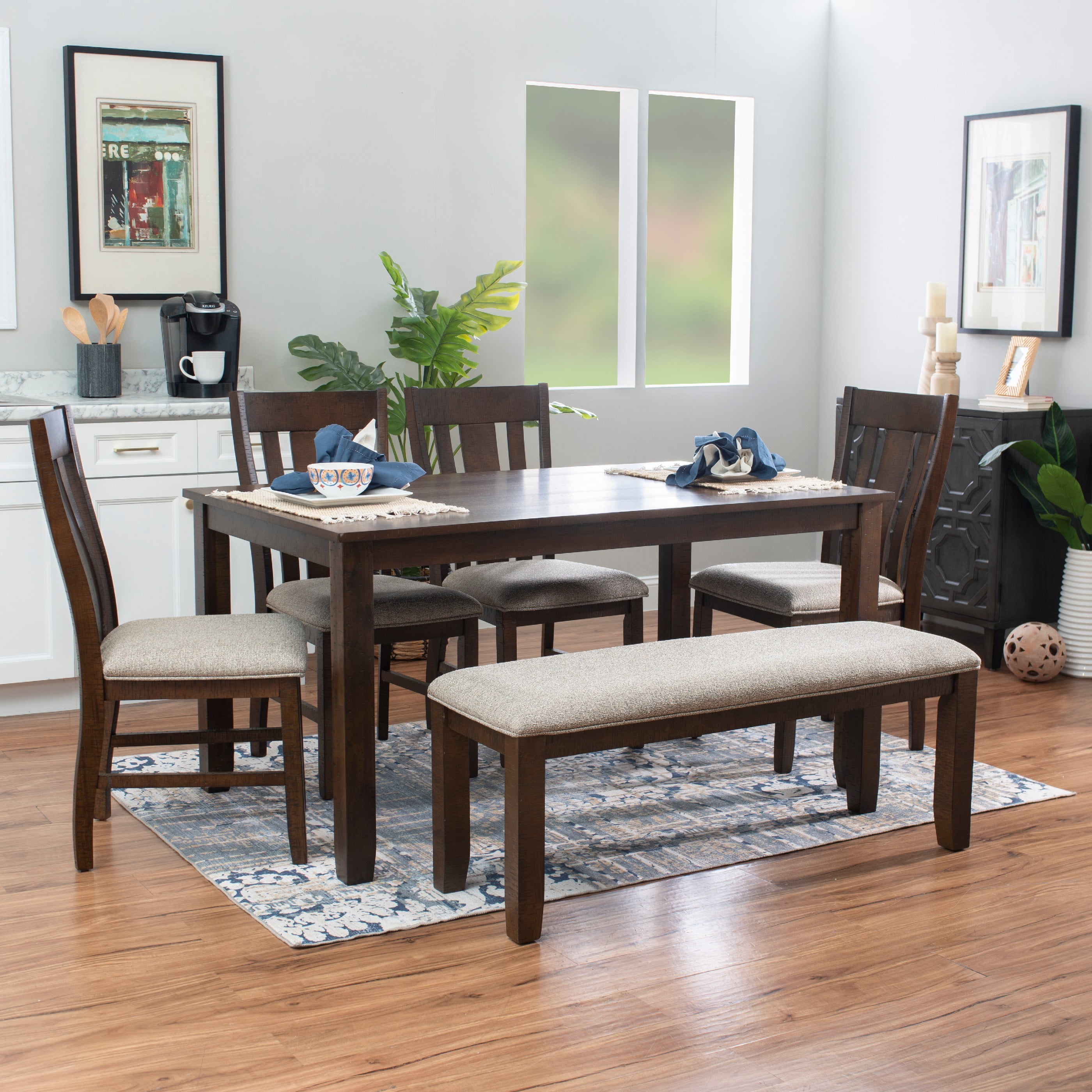 Free Shipping! Powell Lenny 6-Piece Dining Set, Brown/Beige - Walmart.com