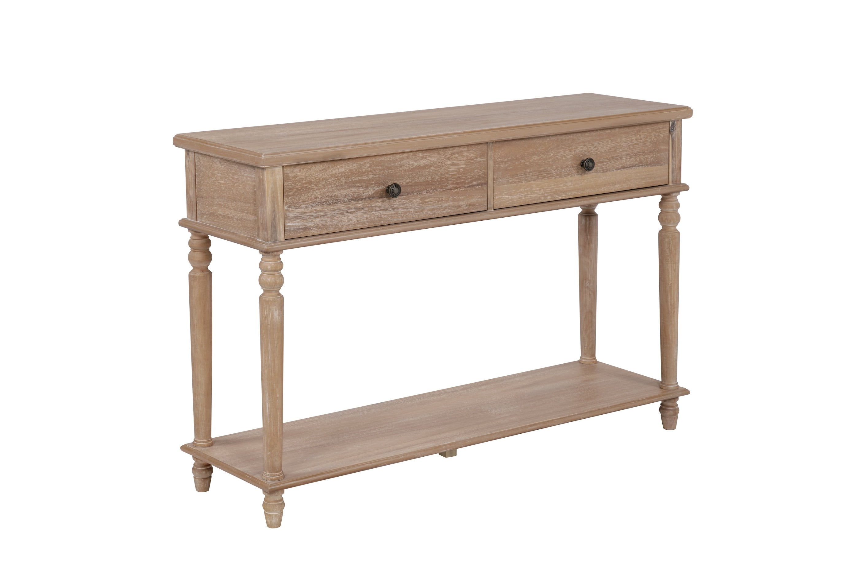 Powell Mcghie Rustic Two Drawer Wood Console Table with Shelf, Natural ...