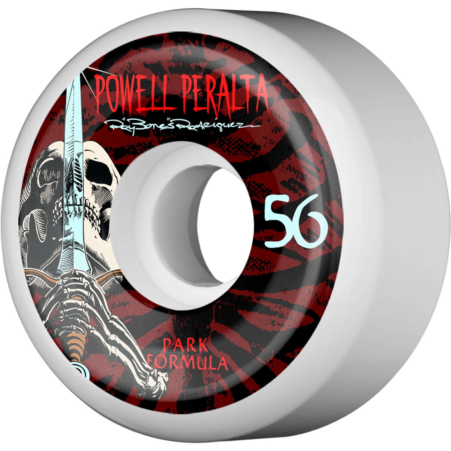 Powell Peralta Ray Rod Skull & Sword Skateboard Wheels 103a 56mm White ...