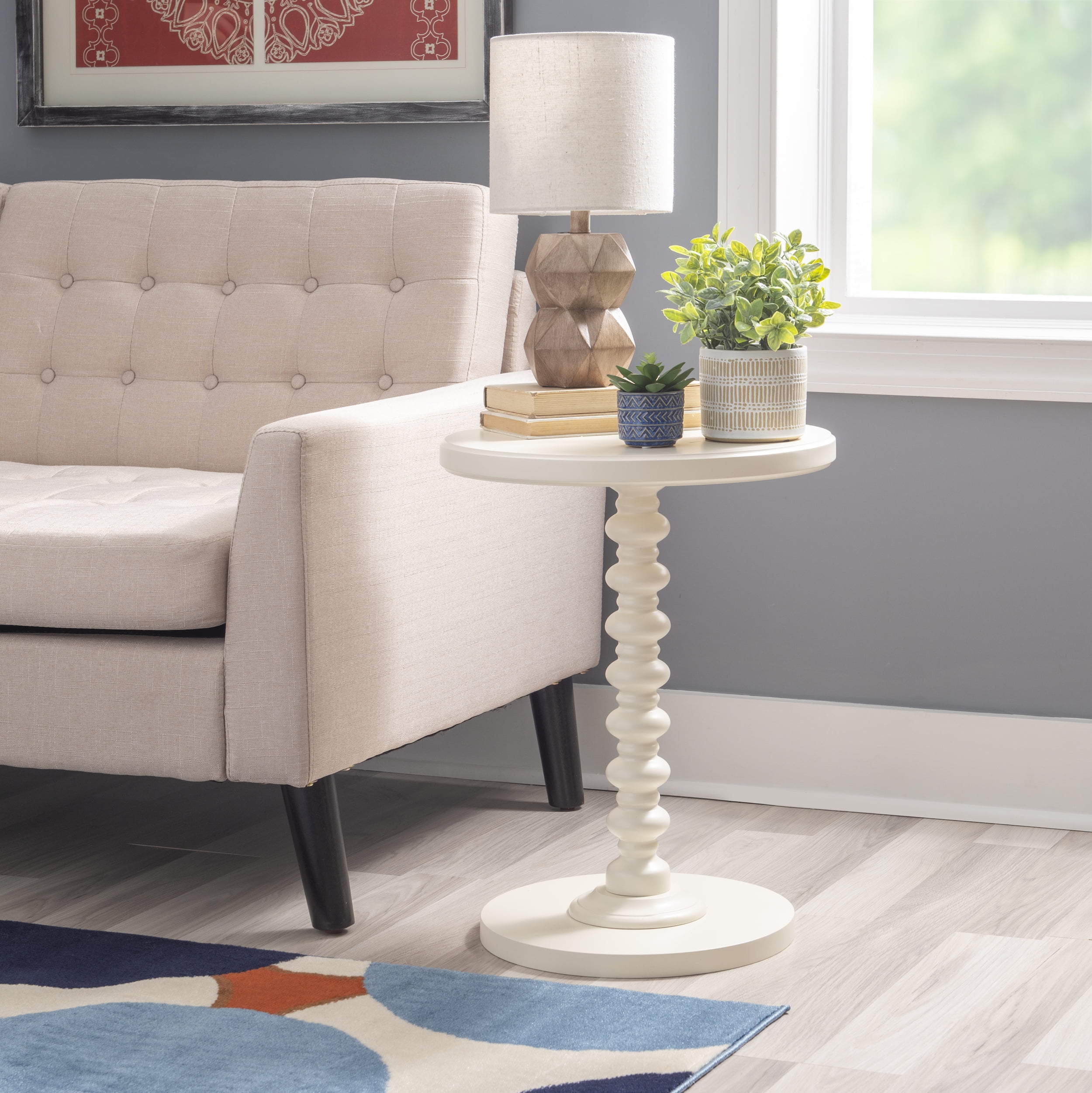 Powell Pesaro Round Pedestal Side Table - 2.25 Tall - Walmart.com