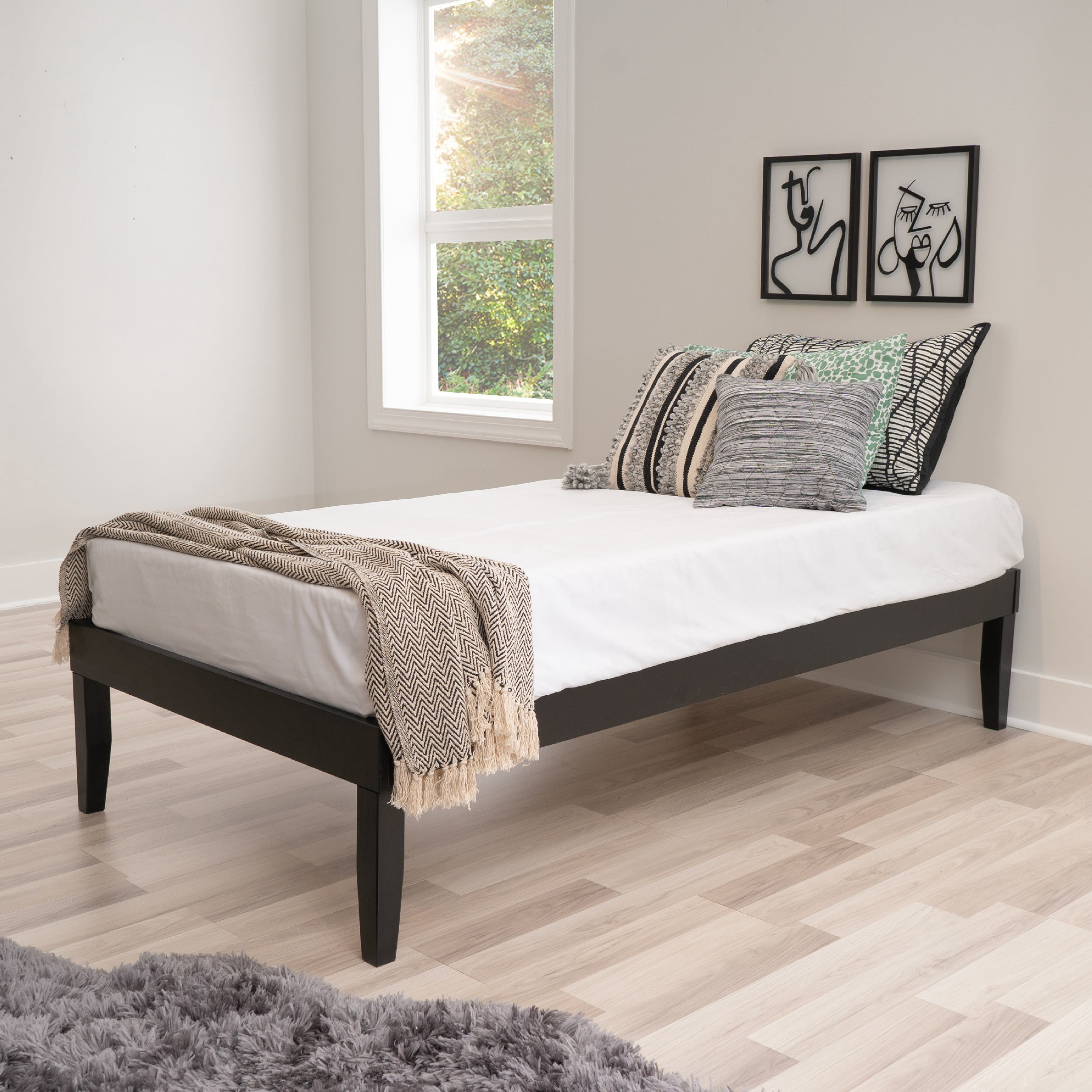 Powell Plumley Platform Bed Frame - Pine Wood - Walmart.com