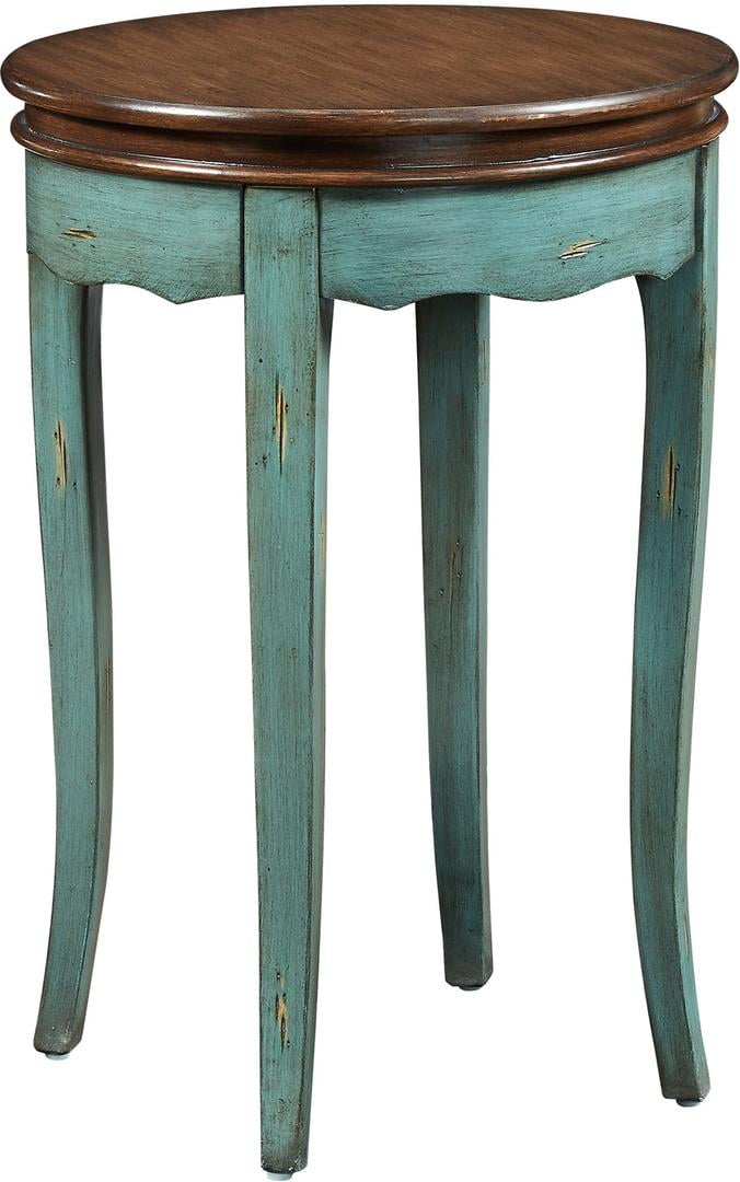 Powell Rachel 18" Round End Table in Teal - Walmart.com