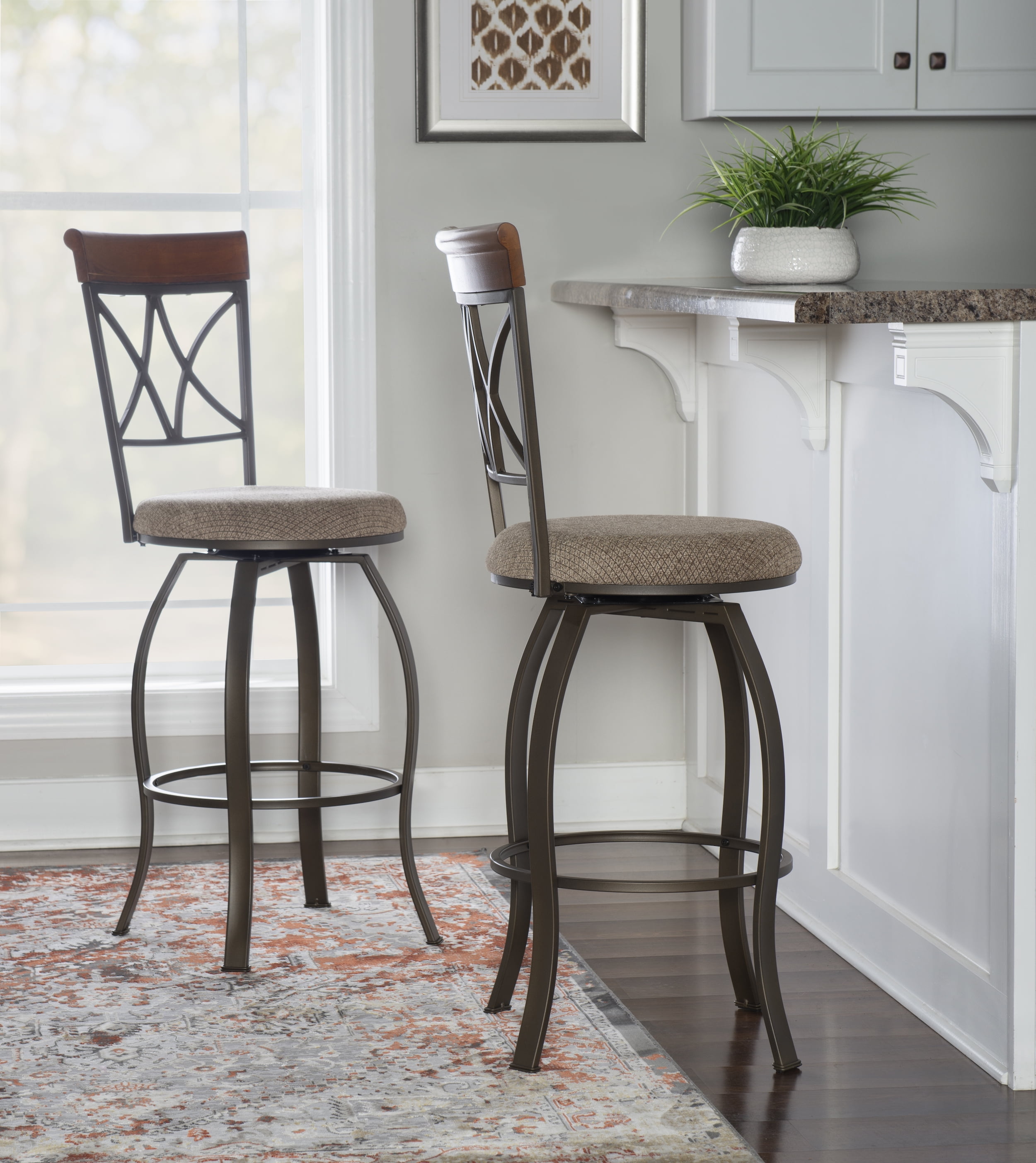 Free Shipping! Powell Roselyn Swivel Bar Stool, Taupe/Beige, Classic ...